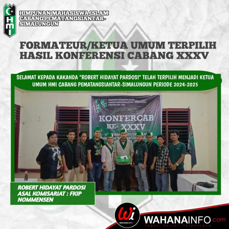 Robert Hidayat Pardosi Terpilih Secara Aklamasi Sebagai Ketua Umum HMI Cabang Siantar-Simalungun ...
